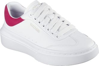 Skechers Cordova Classic Best Behavior-Sneaker für Damen, Weißer Duraleather Fuchsia-Besatz, 41 EU