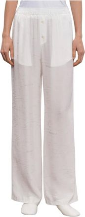 Maison Margiela Femme, Pantalons, Blanc, Taille: 36 FR Pantalon &agrave; jambes larges