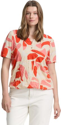 Tom Tailor Damen 1047156 T-Shirt, 37799 - Red Dots and Shapes Design, 46 Große Größen EU