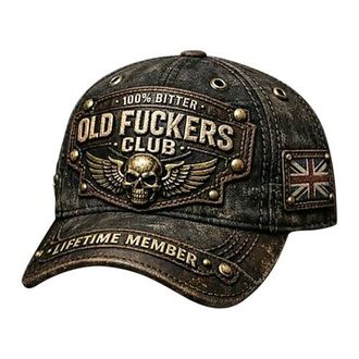 Generic Old Fuckers Club Casquette de baseball vintage, chapeau r&eacute;glable vieilli 100 % Bitter Lifetime Member brod&eacute;, unisexe, chapeau r&eacute;tro cadeau pour homme 