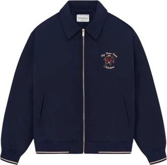 Dr&ocirc;le de Monsieur Homme, Vestes, Bleu, Taille: M Bomber Slogan Rose