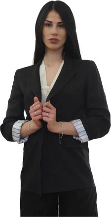Marella Femme, Vestes, Noir, Taille: 34 FR Linen Blazer
