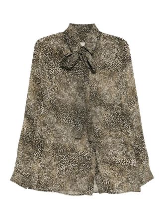 Elie Saab chemise à imprimé animalier - Marron
