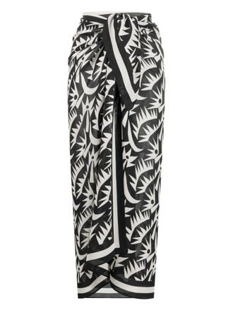 Matteau Langer Sarong mit grafischem Print - Schwarz