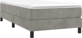 vidaXL Bettgestell ohne Matratze Hellgrau 100x200 cm Samt Vidaxl