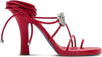 Burberry Sandalen - Strappy Red Lamb Leather Sandals - Gr. 36 (EU) - in Rot - f&uuml;r Damen