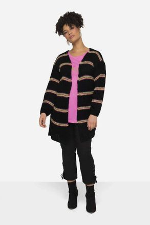 Miamoda Strickjacke Strickjacke Ringel offene Form Langarm