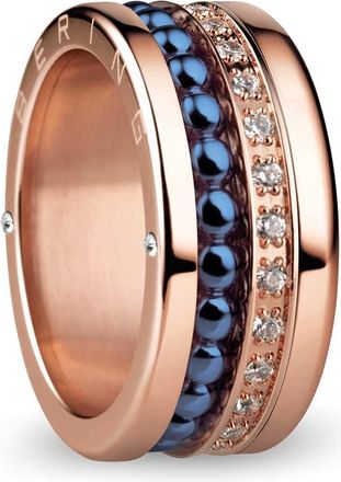 Bering Austauschbar Ringkombination für Damen in Rosé Gold & Blau mit einzigartigem Twist- & Change System, Indus