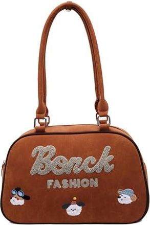Generic Sac &agrave; bandouli&egrave;re en cuir synth&eacute;tique avec poches pour femme, pour le travail, le shopping, les voyages, marron clair, 12.99*4.72*7.87inch