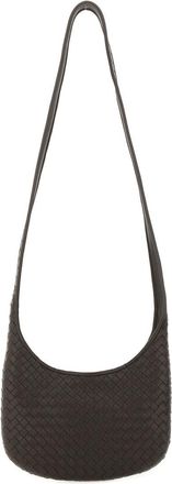 Bottega Veneta Unisex Shoulder Bag Veneto Brown Leather