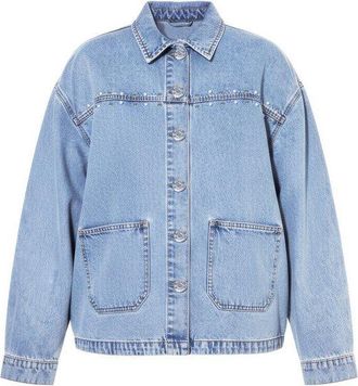 STUDIO UNTOLD Sommerjacke Jeansjacke oversized Zierperlen Nieten