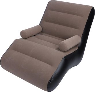 Generic Aufblasbares Sofa, Beflockte Oberfl&auml;che, Tragbarer Aufblasbarer Sofastuhl, Weich, S-f&ouml;rmig, f&uuml;r Reisen f&uuml;r zu Hause (Kaffee)
