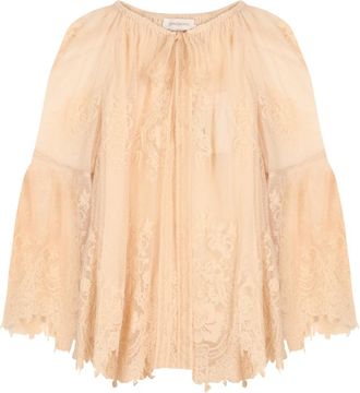 Zimmermann Femme, Blouses et Chemises, Beige, Taille: 36 FR &Eacute;l&eacute;gante Blouse en Dentelle