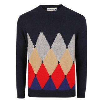 Ballantyne Rundhals-Pullover - - Knitwear - Herren - Blau - XL