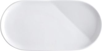 Kahla O - The better place Platte oval 20 cm wei&szlig; ovale Servierplatte aus Porzellan, Mini Platte, hochwertiges Geschirr mit Relief, Fine Dining Geschirr, fl