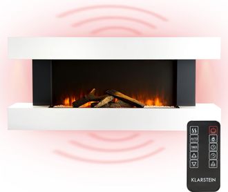 Klarstein Studio Light & Fire 1 - Elektrokamin LED-Flammenillusion, Elektro Kamin mit Timer-Funktion und Thermostat, 1000/2000W, MDF-Geh&auml;use, inkl. Fernbedienun
