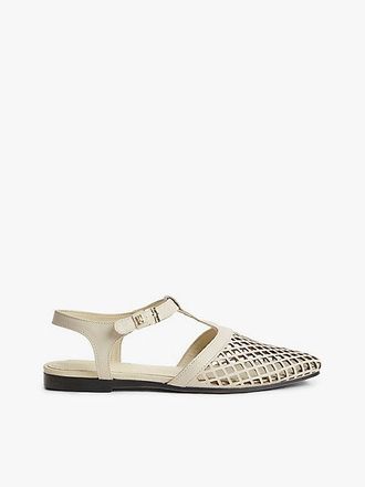 Tommy Hilfiger Sandales &agrave; bride en T en cuir &agrave; d&eacute;coupes