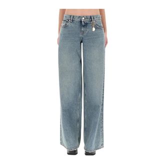 Stella McCartney Jean large taille haute - Femme - Jeans - Bleu - Taille: W27