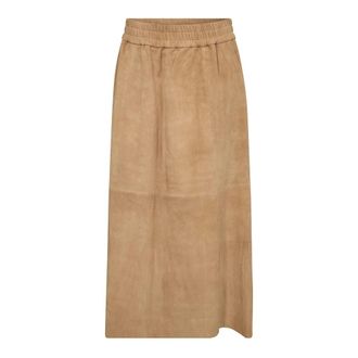 Mos Mosh MOS Mosh, Femme, Jupes, Beige, Taille: 42 FR Leather Skirt
