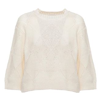 PESERICO Damen, Strickwaren, Wei&szlig;, MGr&ouml;&szlig;e
