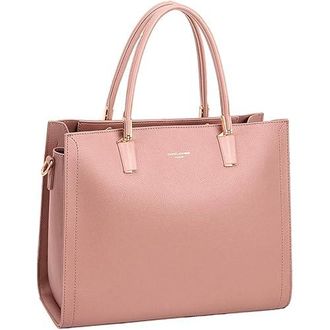 David Jones Paris - Sac Cabas Port&eacute; main Femme Ville - Sac &agrave; main Similicuir Taille Grande - 3 Compartiments - Chic El&eacute;gant Pratique (Pink)