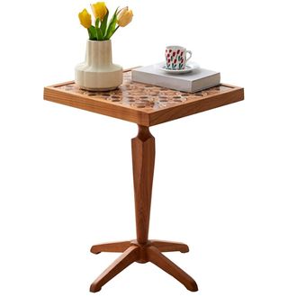 Generic Moderner Beistelltisch mit Sockel, dekorativer quadratischer Beistelltisch aus Holz f&uuml;r Wohnzimmer, Schlafzimmer, Balkon, Innen- und Au&szlig;enbereich