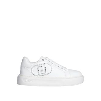 Liu Jo Femme, Chaussures, Blanc, Taille: 37 EU Baskets blanches avec strass et oeillets m&eacute;talliques