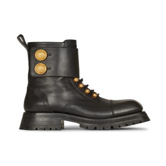 Balmain Ranger Army Kn&ouml;chelstiefel - - Shoes - Damen - Schwarzk - 37 1/2 EU
