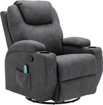 Vente-Unique Vente-unique - Fauteuil massant silvano en tissu - Gris