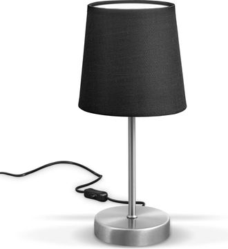 B.K.Licht Nachttischlampe mit Kabelschalter, E14 Fassung, Lampenschirm aus Stoff, Tischlampe, Lampe, Schreibtischlampe, Tischleuchte, Bürolampe, Leselampe, Lese