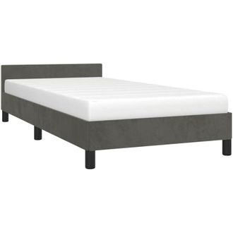 vidaXL Bettgestell ohne Matratze Dunkelgrau 90x200 cm Samt Vidaxl