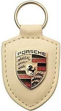 Porsche Design Véritable porte-clés avec blason Porsche, blanc, 1