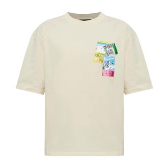 Dsquared2 T-shirt en coton avec &eacute;cussons - Homme - Tops - Beige - Taille: S