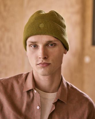 Faguo Bonnet en laine vert olive