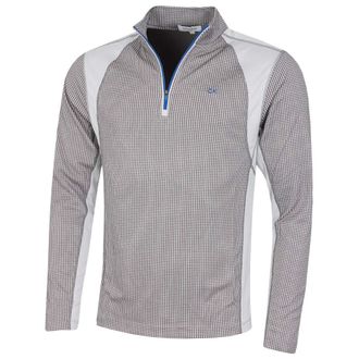 Calvin Klein Herren Micro Grid Half Zip Mid Layer - Schiefer/Silber - XXXL