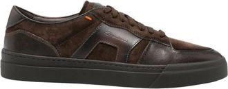 Santoni Homme, Chaussures, Brun, Taille: 41 1/2 EU Baskets en Daim