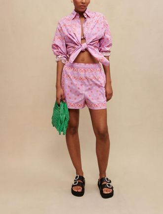 Maje Short Imprim&eacute; Paisley - Rose - Taille 34 - Maje