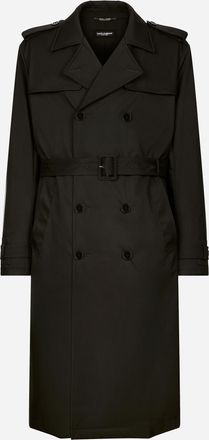 Dolce & Gabbana Zweireihiger Trenchcoat Aus Nylon - Mann Mäntel Und Jacken Schwarz 52