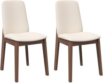 vidaXL Chaises &agrave; manger coussins 2 pcs marron bois massif caoutchouc vidaXL