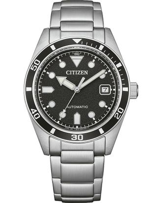 Citizen Automatik im Diver-Style Edelstahl schwarz, 38.5mm Herrenuhr NJ0221-50E