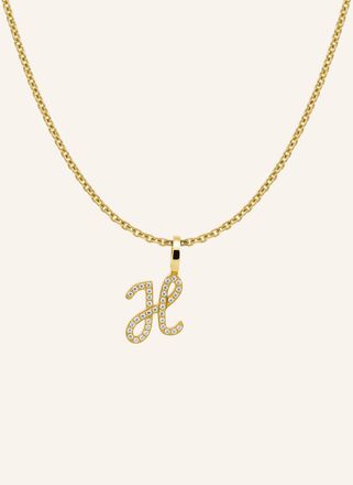 Cada Cada Kette Tiny Diamond Letter H gold