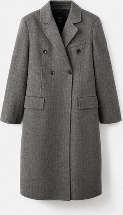 Mango Manteau en laine &agrave; double boutonnage gris - Femme - XS - MANGO