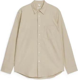 Arket Lockeres Flanellhemd -Beige
