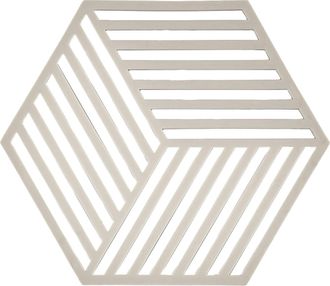 Zone Denmark Hexagon Topfuntersetzer Hitzebeständig, Silikon Untersetzer, Praktische und Dekorative Topf-Untersetzer, Spülmaschinenfest, 16 x 14 cm, Warm Grey (Gra
