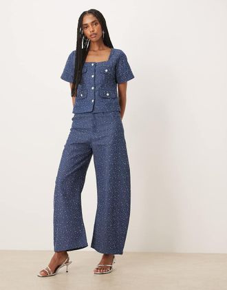 Sister Jane Sister Jane - Jean densemble &agrave; strass - Bleu