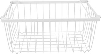 SOLUSTRE Gefrierschrank Organizer Drahtkorb Gro&szlig;format aus Metall mit Klappgriffen Stapelbarer Gefrierkorb f&uuml;r Gem&uuml;se und Fleisch zur Platzsparenden K&uuml;hlschran