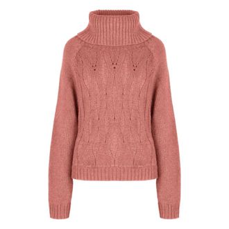 Bomboogie Femme, Pulls, Rose, Taille: 38 FR Pull Court &agrave; Col Montant Doux au Toucher