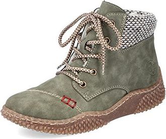 Rieker Femme Bottines Y8441, Dame Bottines à Lacets,Bottes,Chukka Boot,Bottes Courtes,Bottes à Lacets,Vert (grün / 54),38 EU / 5 UK