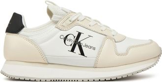 Calvin Klein Jeans Sneakers Calvin Klein Jeans Runner Sock Laceup Ml Lth YW0YW01616 Creme