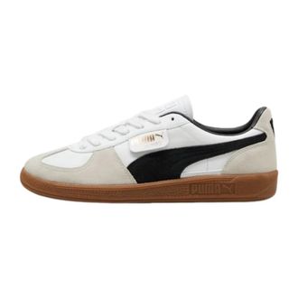 Puma Palermo Leder Sneakers Wei&szlig;-Grau-Gummi - - Shoes - Damen - Wei&szlig; - 39 EU
